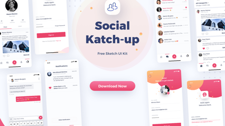 Social Media UI Kit Demo - Xd File