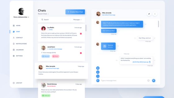 Free Chat Desktop App MacOS Adobe XD Template - Xd File
