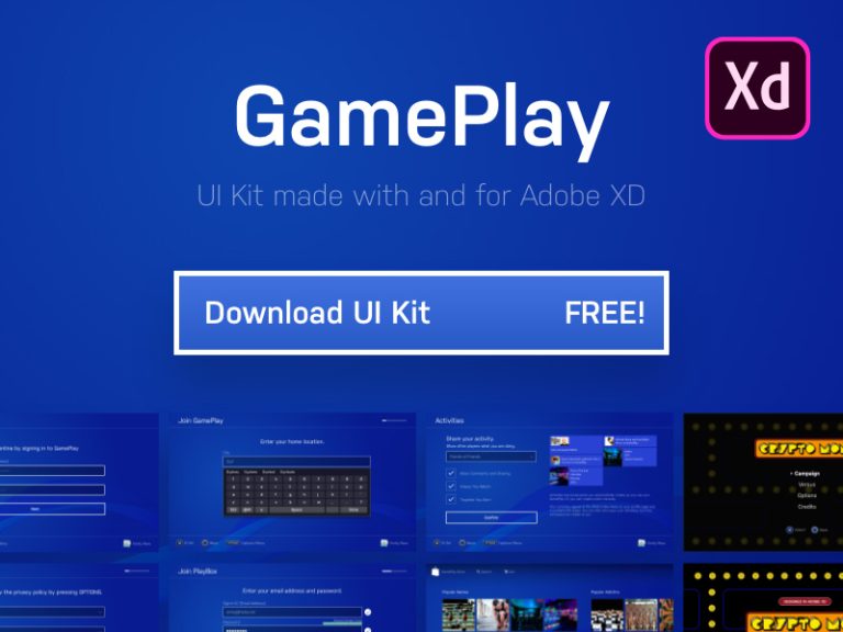 Free Gaming Console Adobe XD UI Kit - Xd File