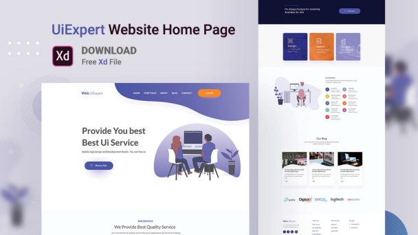 Free UI Expert Website Template XD - Xd File
