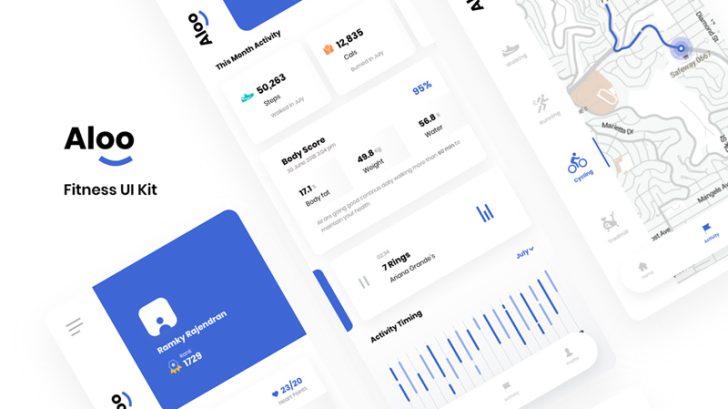 Free Fitness app mobile XD template - Xd File