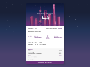 Free Flight Email Receipt Template Adobe Xd Downloads - Xd File
