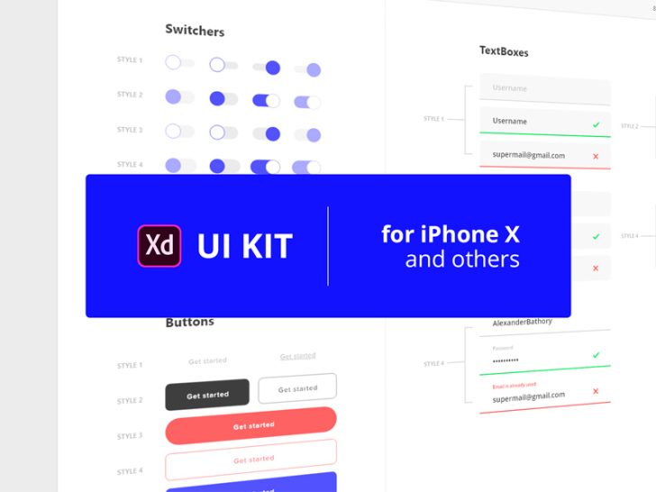 Free Adobe Xd UI Kit #1 - Xd File