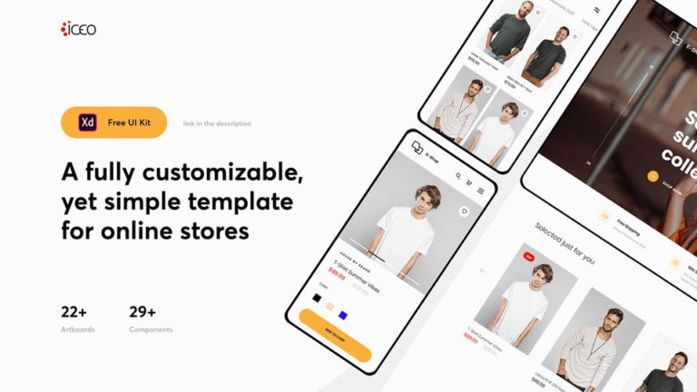 Free eCommerce UI Kit Adobe XD Templates - Xd File