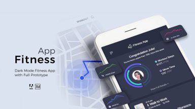 Free Fitness app mobile XD template - Xd File