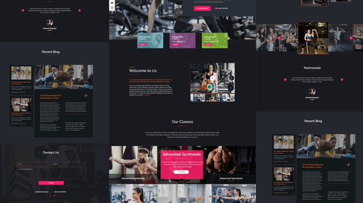 Free Gym / Fitness Website Template for XD - Xd File