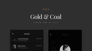 Free Gold & Coal Free UI Kit - Xd File