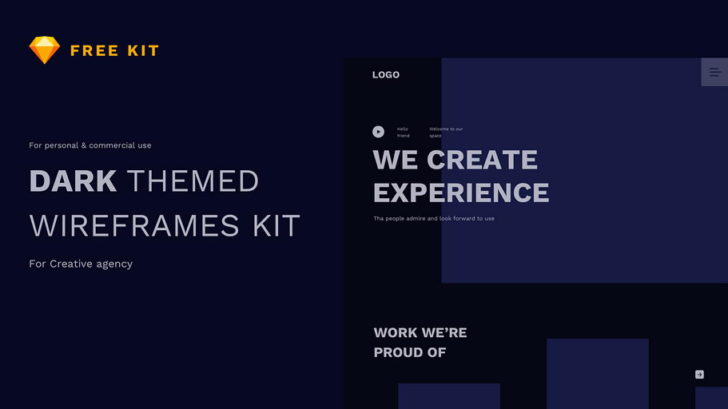 Bloo Free Wireframe UI Kit - Xd File