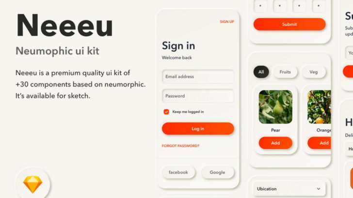 Free Neumorphic UI Kit Sketch - Free Sketch Resource Files