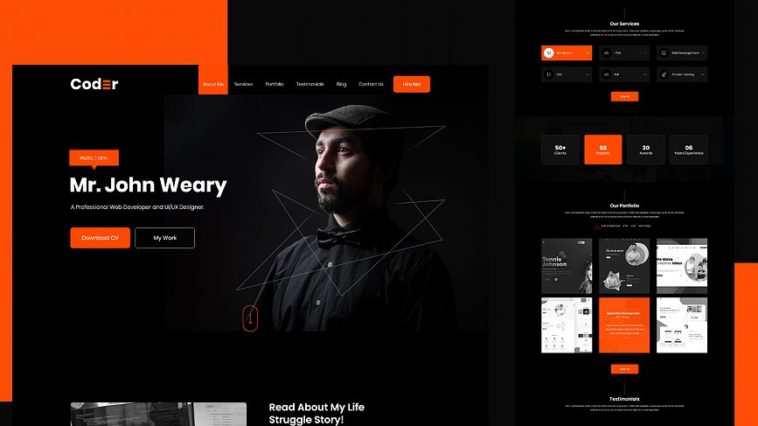 Free Personal Portfolio Template in Adobe XD - Xd File