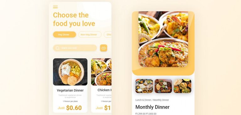 Free Food and Cuisine Mobile App Concept XD Template - Xd File