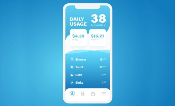 Free Water Usage Screen Animation Xd Template Template - Xd File