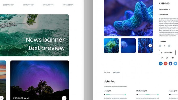 Free eCommerce Website UI Kit Template for XD - Xd File