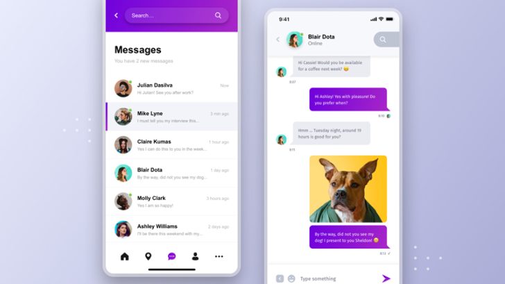 Free Open Messenger Chat Desktop Web App XD Template Template - Xd File
