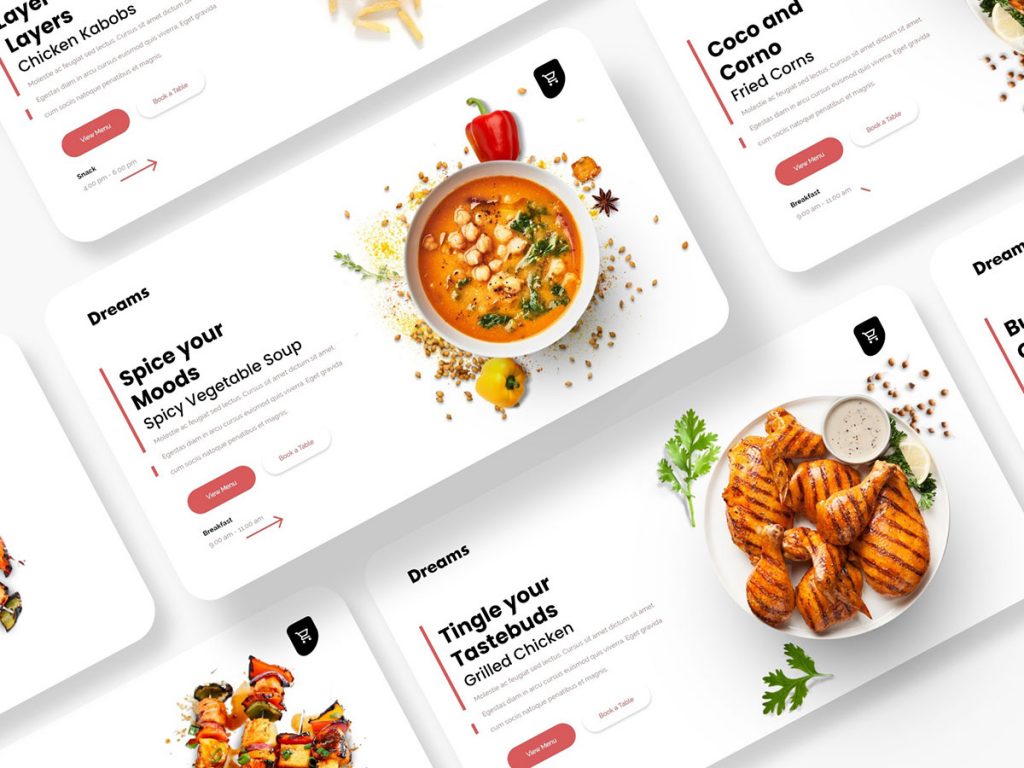FreeFood Website Headers Template - Xd File