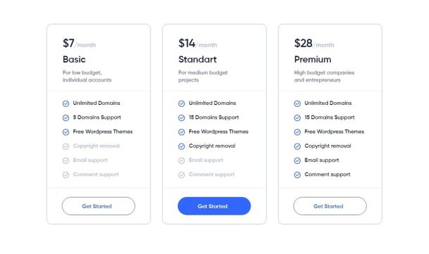 Free Pricing Plan XD Template - Free Adobe Xd File