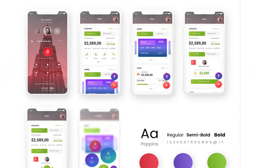 HSBC App Redesign concept Adobe XD - Xd File