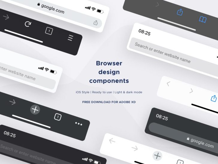 Free Mobile Browser Mockups XD - Xd File