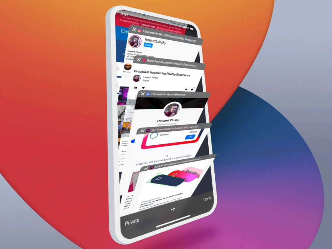 Free Adobe XD 3D Scrolling Browser Tabs - Free Adobe Xd File