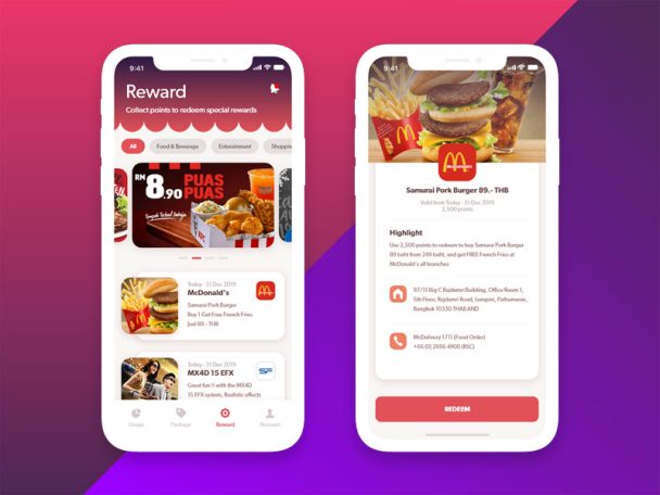 Free Reward App Screen Template Template - Xd File