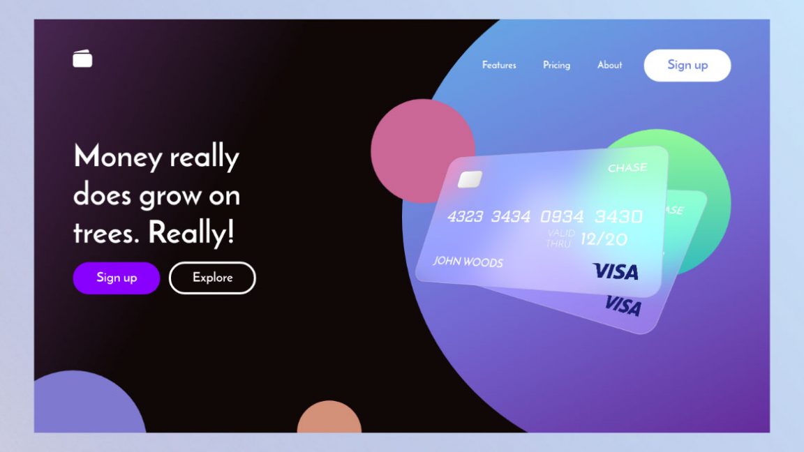 Free Financial Landing Page XD Template - Xd File