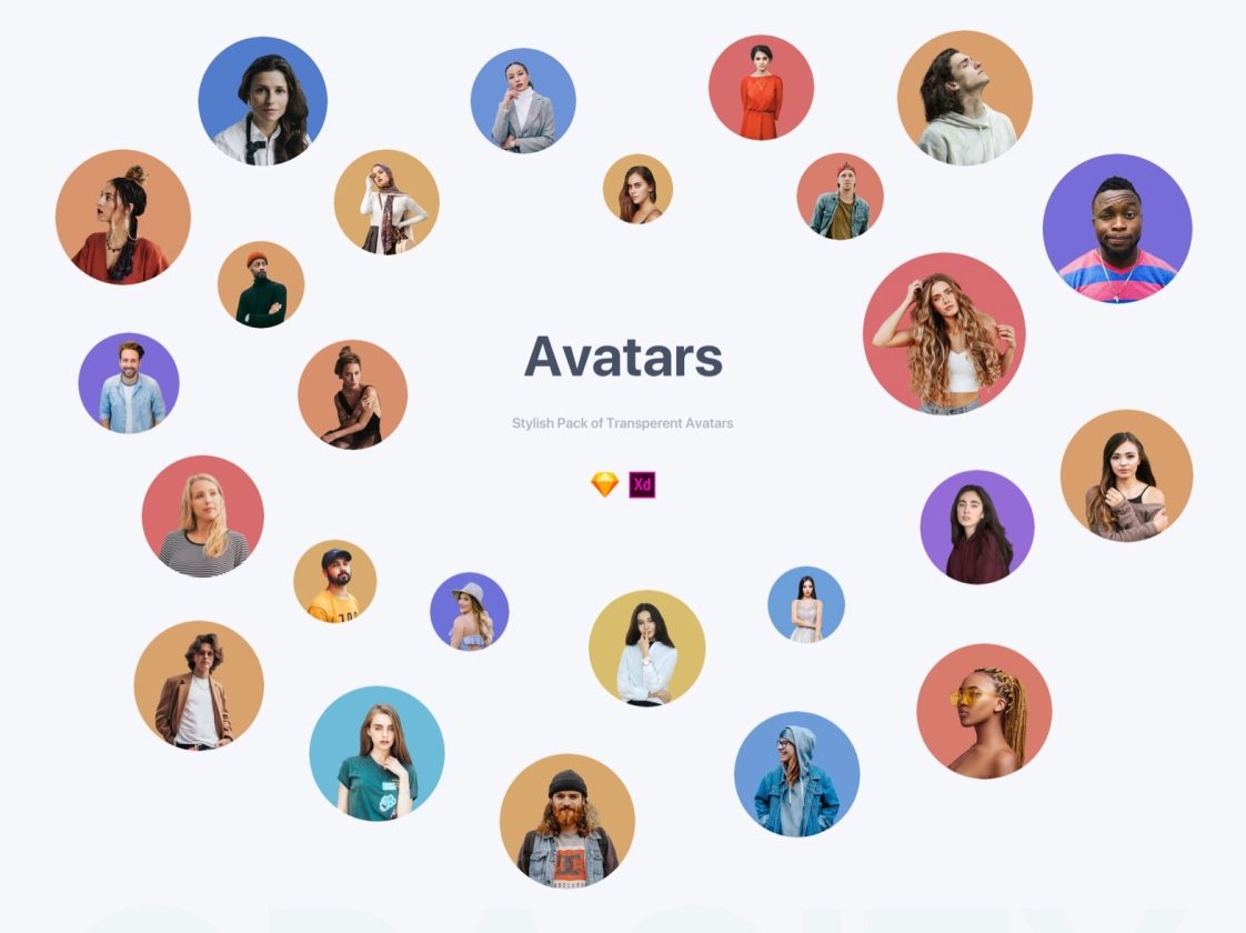 Free Transparent Avatars Pack XD Resources - Xd File