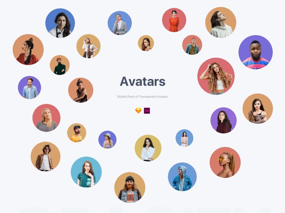 Free Transparent Avatars Pack XD Resources - Xd File