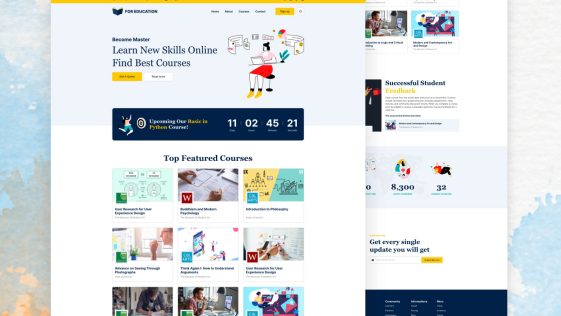Free Educational App XD Template - Free Xd File