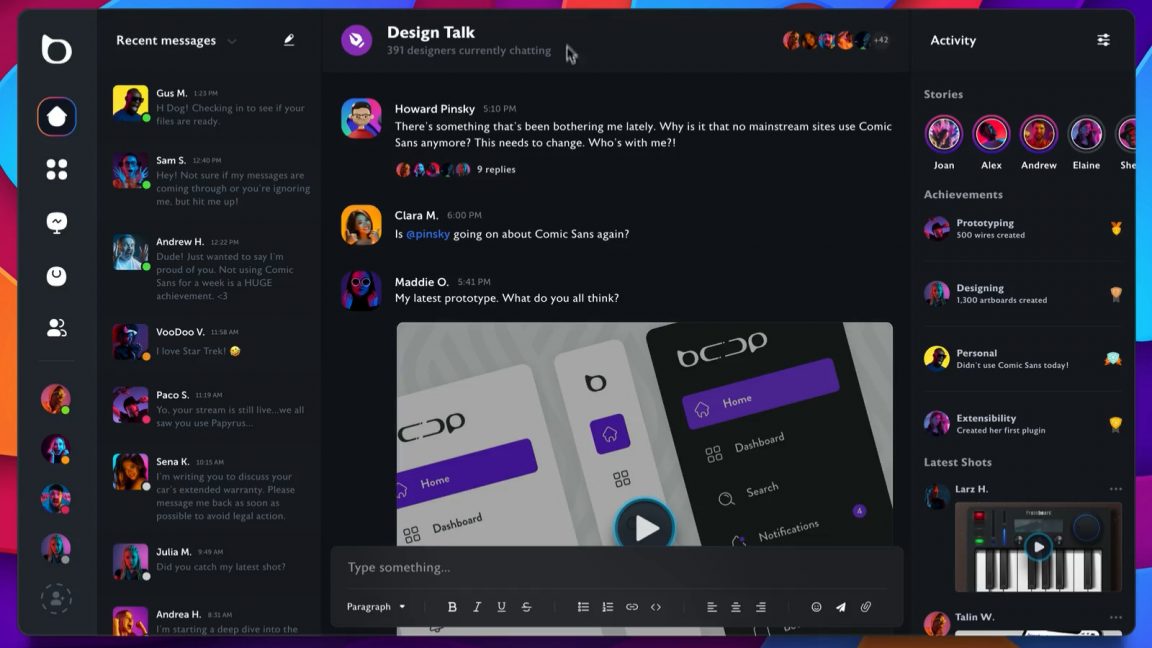 Free Chat Dashboard Figma Freebie Template - Xd File