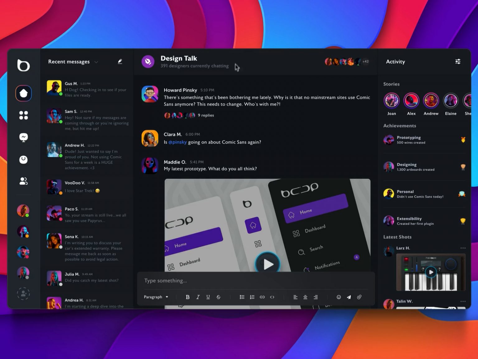 Free Messenger Chat UI Adobe XD Templates - Xd File