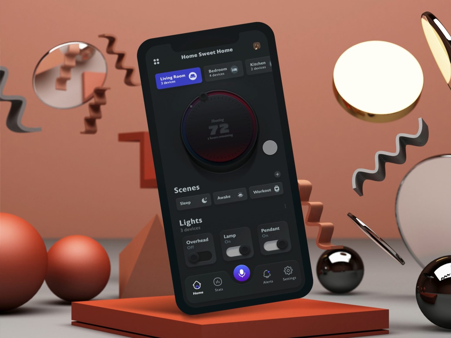 Free Smart Home UI Design Template XD file - Xd File