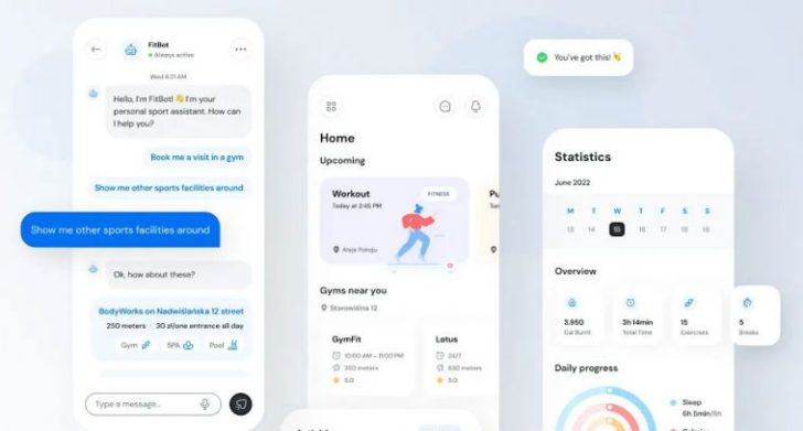 Free Gym Chatbot Mobile Figma Template - Xd File