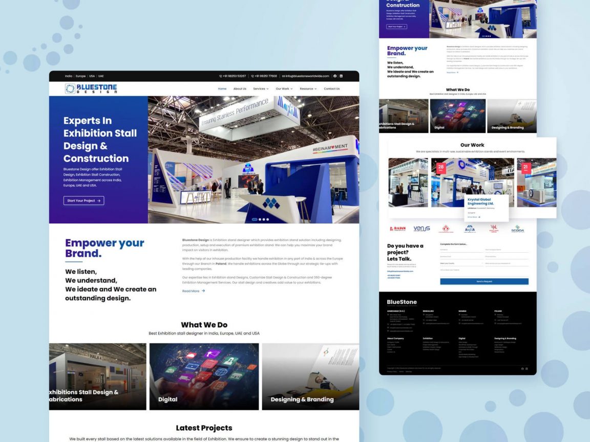 Free Exhibition Stall Design Company XD Website Template - Adobe Xd File