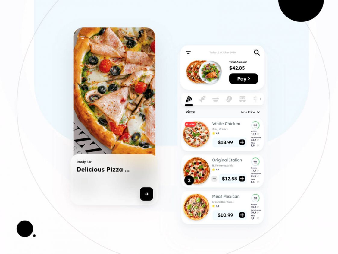 Free Pizza Ordering App Xd Template File Template - Xd File