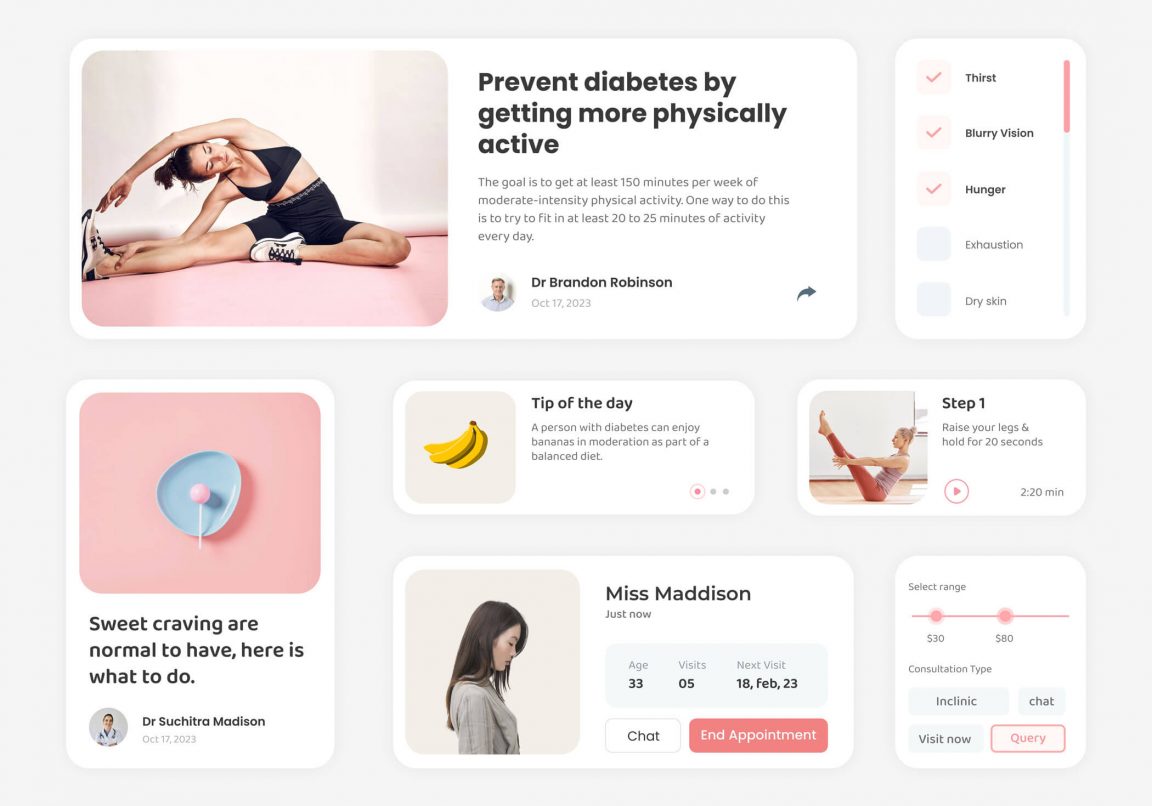Free Healthcare App Widgets Free Adobe Xd file - Xd File