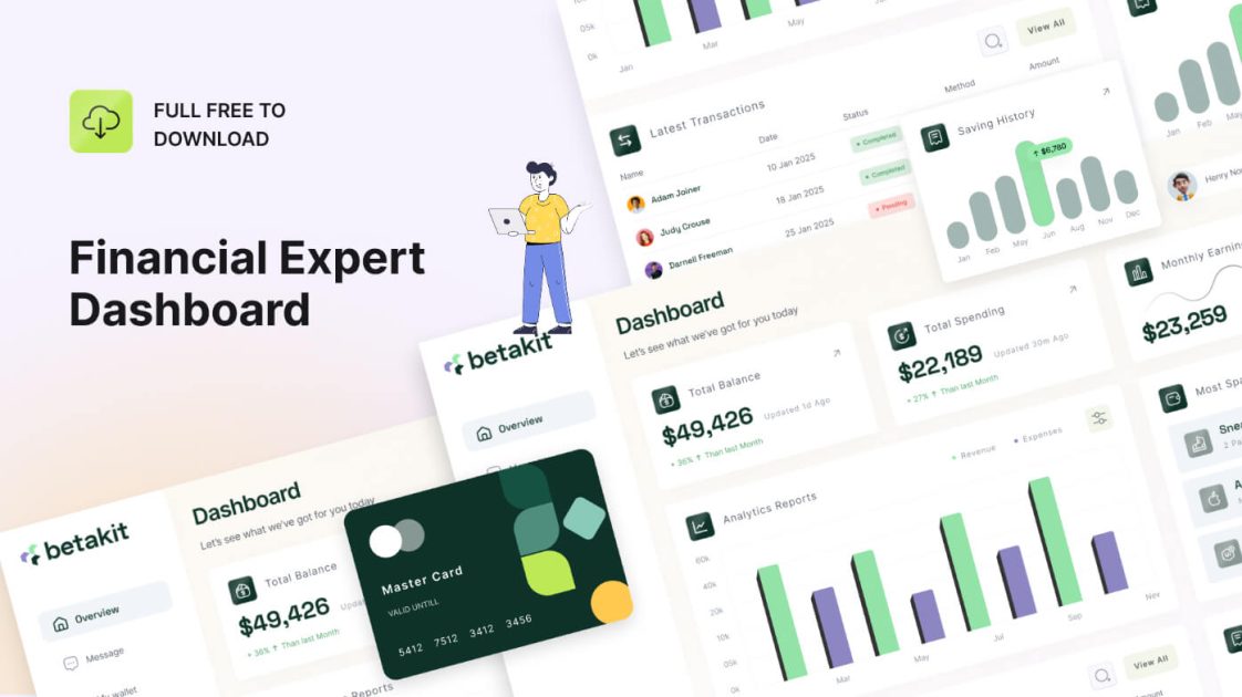 Free Free Financial Expert Dashboard UI Design – Finance Admin Panel ...
