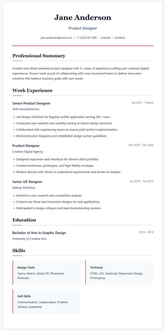 Free Modern HTML Resume Template Free Download – Responsive ...