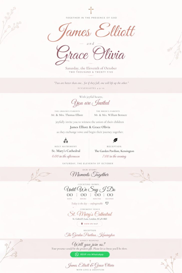 Free Christians Digital Wedding Card Template HTML - Ready to use ...
