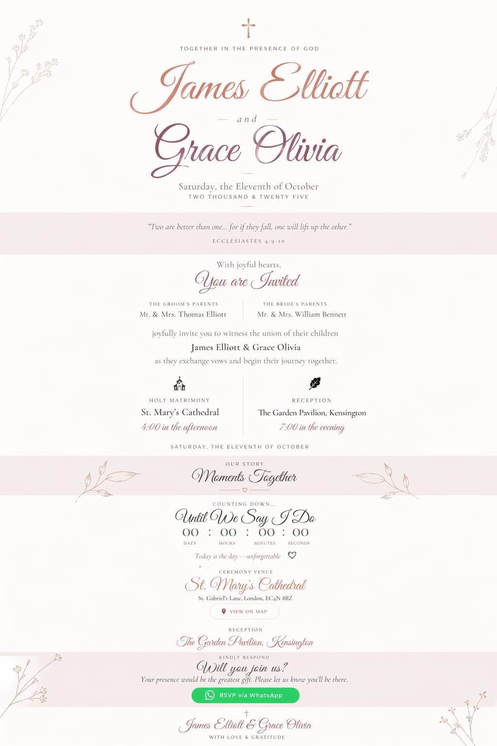 Free Christians Digital Wedding Card Template HTML - Ready to use ...